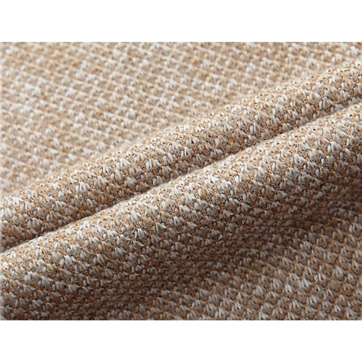 Yeokou Men's Slim Fit Zip Up Casual Knitted Cardigan Sweaters with Pockets (Large, Khaki)