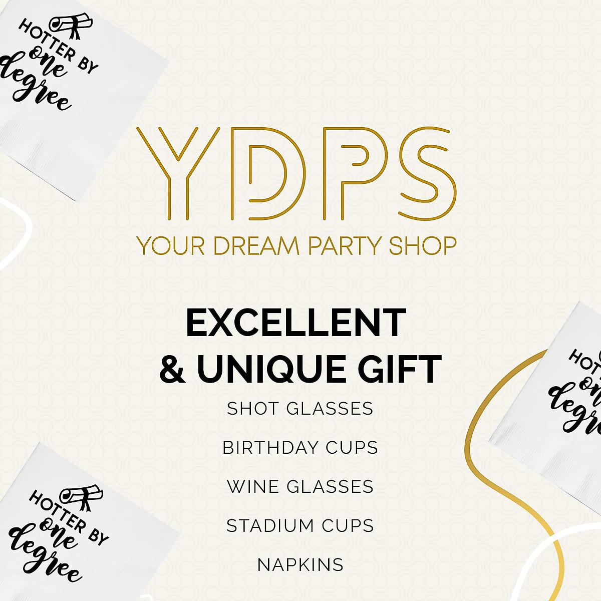 One Degree Hotter - Hotter By One Degree Set of 50 Thick 3 Ply Graduation Napkins, Perfect Graduation Party Favors, 2023 Graduation Decor, Grad Party, or Graduation Party Favors for Guests