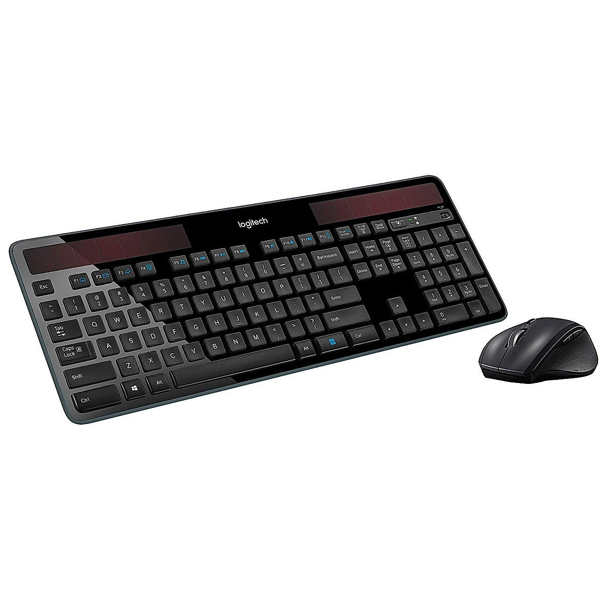 Logitech K750 Wireless Solar Keyboard Black for Windows Solar Recharging Keyboard (with Mouse)