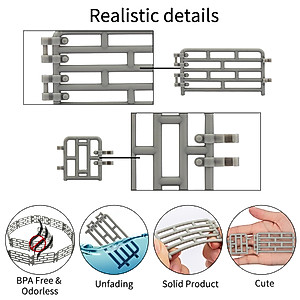 Toymany 64PCS Mini Toys Fence for Farm Animals - Tiny Horse Corral Plastic Fencing for Farm Barn Paddock Horses Figurines for Kids Toddlers