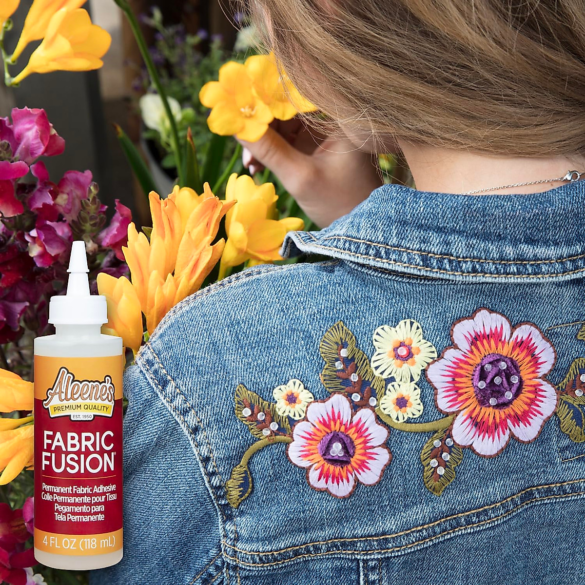 Aleene's 23473 Fabric Fusion Permanent Fabric Adhesive ,Clear,4oz