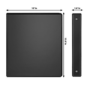 COMIX Sturdy 3 Ring Binder 1 inch with Clear View Cover, 1" Round Ring View Binder, PVC-Free, 200 Sheets Capacity of US Letter Size Paper, Office ＆ School Supplies, 12 Pack (Black)