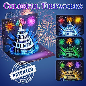 APOTODITO Birthday Cards, Pop Up Birthday Cards with Music and Light, 3D Birthday Gift Card, Birthday Gifts for Women Men Mom Girls Kids