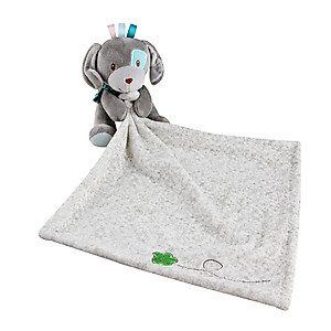 Inchant Puppy Security Blanket Baby Soothing Blanket with Animal Head, Unisex Baby Plush Blankie for Toddlers Kids(Dog Grey)