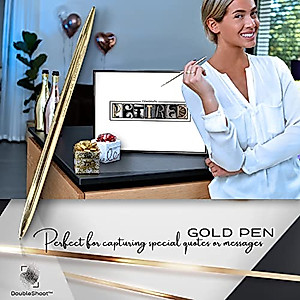 DOUBLESHOOT Framed Retirement Guest Book for Men 12"x16" Black Frame, Party Decorations - including Gold Pen & Acrylic Glass - Retired Guestbook Centerpieces, Party Decor Gifts for Him