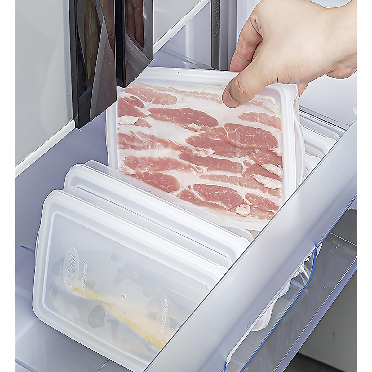 2 Pack-Bacon Keeper, Deli Meat Saver Cheese Cold Cuts Plastic Food Storage Containers with lids for Refrigerators,Lunch Box Christmas Cookie Holder Meal Prep Container