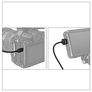 SMALLRIG Micro Ultra Thin HDMI Cable 35cm/1.15Ft (D to A), Super Flexible Slim High Speed 4K 60Hz HDR 2.0, Fit for Sony A7RIII / A6600 / A6500, for FUJIFILM X-T3 / X-T4, for GoPro Hero 7/6/5-3042B