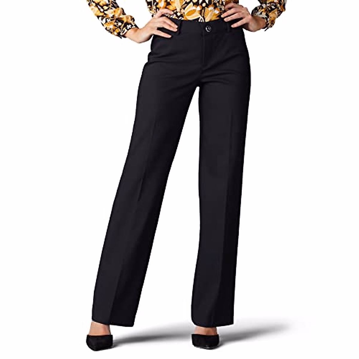 Lee Women's Ultra Lux Comfort with Flex Motion Trouser Pant Black 6 Medium