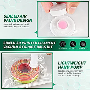 3D Printer Filament Vacuum Storage Kits and 3D Printer ABS Filament Bundle, Remove Moisture from Damp Filaments, Spool Storage Sealing Bags Kits, 32 * 34CM(12.59 * 13.38inch)
