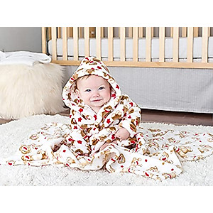Baby Starters Super Soft Sock Monkey Baby Blanket for Newborns and New Moms (Ivory and Red, 30"x40")