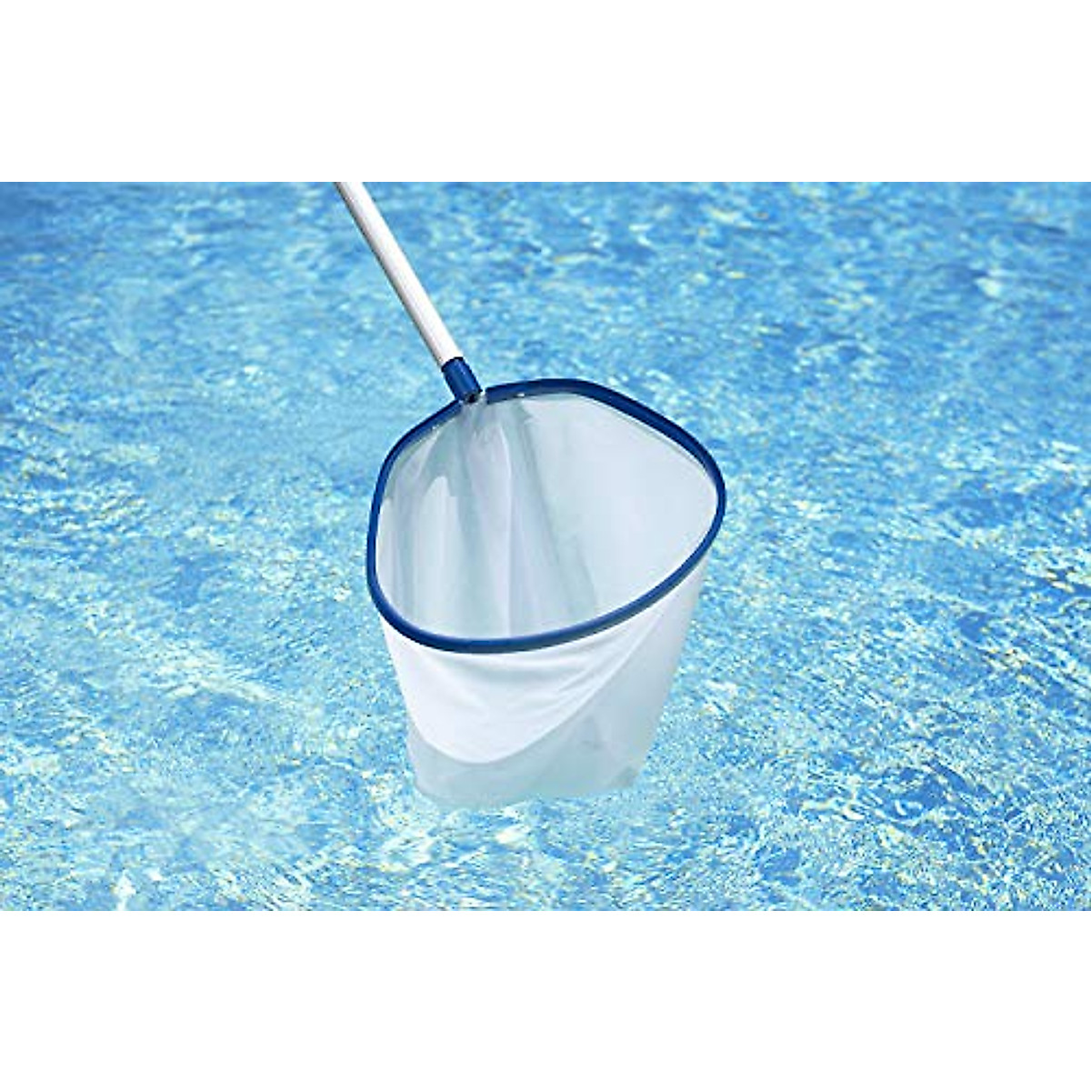 Poolmaster 21189 Finisher Swimming Pool Leaf Rake with Mesh Net, Classic Collection, Medium, White