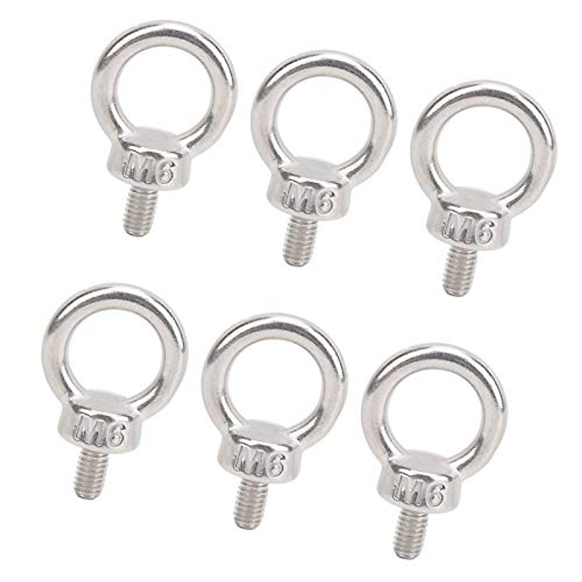 Stainless Steel Bolts, Lifting Eye Bolts Fastening M6 Eye Screw Stainless Steel Rust Proof Smooth and Burr‑free for Fastener Accessory
