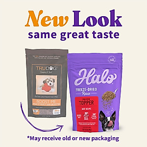 Halo Freeze Dried Raw Topper, Beef Protein Recipe, Freeze Dried Raw, Real Meat Topper, All Life Stages, 3.5-OZ Bag