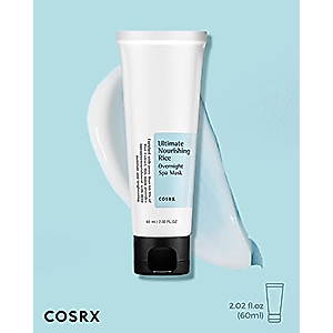 COSRX Ultimate Nourishing Rice Overnight Spa Mask, 60ml / 2.02 fl.oz | Rice Extract 68% and Niacinamide 2% | Korean Skin Care, Animal Testing Free, Paraben Free