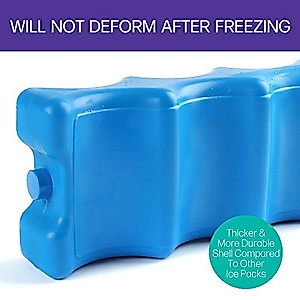 LotFancy Ice Packs for Coolers, 2PCS Contoured Freezer Packs for Breastmilk Bottle Storage, Lunch Box, Insulated Bags, Long Lasting Reusable Cool Packs for Beer Cans Soda, Camping Beach Picnic