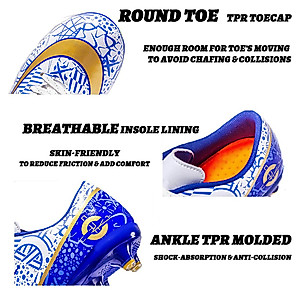 Niber Womens Mens Soccer Cleats Low Top AG Spikes Lace-Up Non-Slip Outdoor Sports Athletic AG FG Football Baseball Football Turf Sneaker