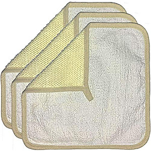 3 pcs 12" Large XL Soft Weave & Bamboo Fiber Home Shower Spa Exfoliating Face and Body Wash Cloths, Dual-Sided with Exfoliating Scrub - Remove Dead Skin - Great for Skin in The Bath