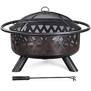 Yaheetech 36in Outdoor Fireplace Wood Burning Firepalce for Bonfire Patio Backyard