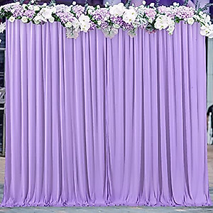 10x10 Lavender Backdrop Curtain for Parties Wedding Wrinkle Free Light Purple Photo Curtains Backdrop Drapes Fabric Decoration for Baby Shower Photoshoot 5ft x 10ft,2 Panels