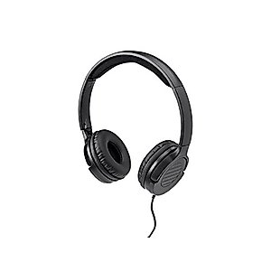 Monoprice 113191 Hi-Fi Lightweight On-Ear Headphones with in-Line Play/Pause Controls and Built-in Microphone, Clear