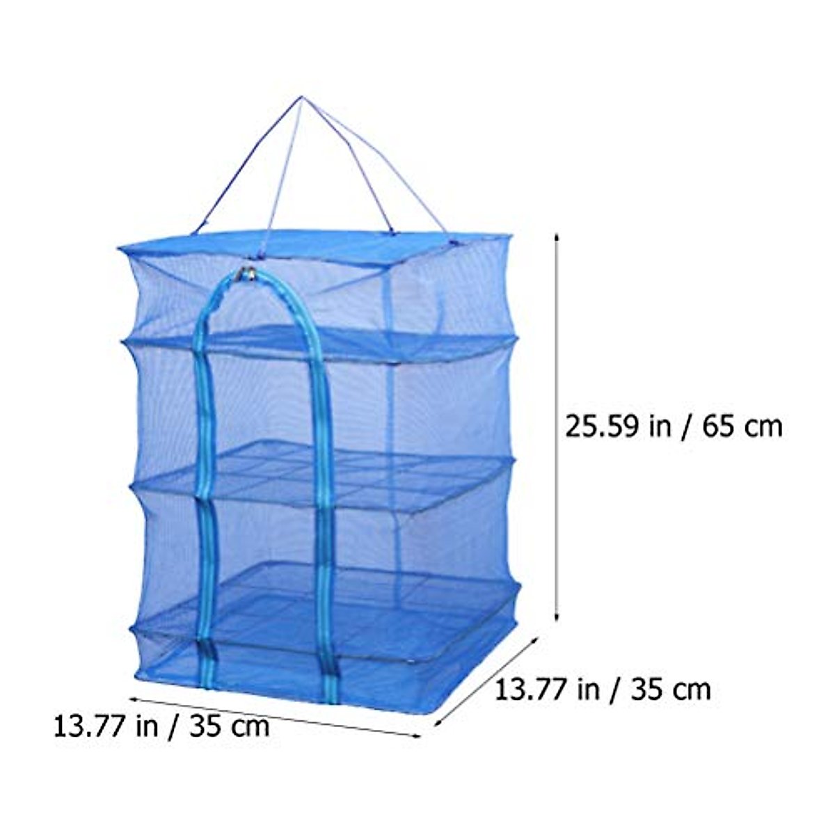 Abaodam 3 Layer Herb Drying Rack Plant Hanging Mesh Dry Net with Zipper Folding Drying Net Multi- Function Drying Vegetable Fish Hanging Mesh (Height 26 inches)