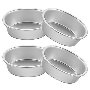 Kichvoe Bread Loaf Pan Oval Shape Cake Pan 4pcs Non-stick Aluminum Alloy Cheese Cake Mold Breads Loaf Pans Loaf Baking Tray Bakeware Kitchen Cooking Baking Tool Cake Stencils