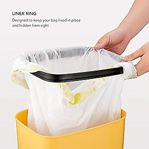 Ninestars DZT-12-5YL Bedroom or Bathroom Automatic Touchless Infrared Motion Sensor Trash Can, 3 Gal 12 L, ABS Plastic (Rectangular, Yellow) Trashcan