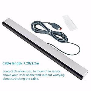 FDBV Wired Remote Motion Sensor Bar IR Infrared Ray Inductor Compatible for Nintendo Wii / Wii U (Silver- Black)