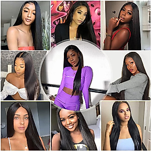 FDX 20 Inch Straight HD Lace Front Wigs Human Hair Pre Plucked 13x4 Lace Front Wigs Human Hair 180 Density Transparent Frontal Wigs Human Hair Lace Brazilian Human Hair Wigs for Black Women Glueless