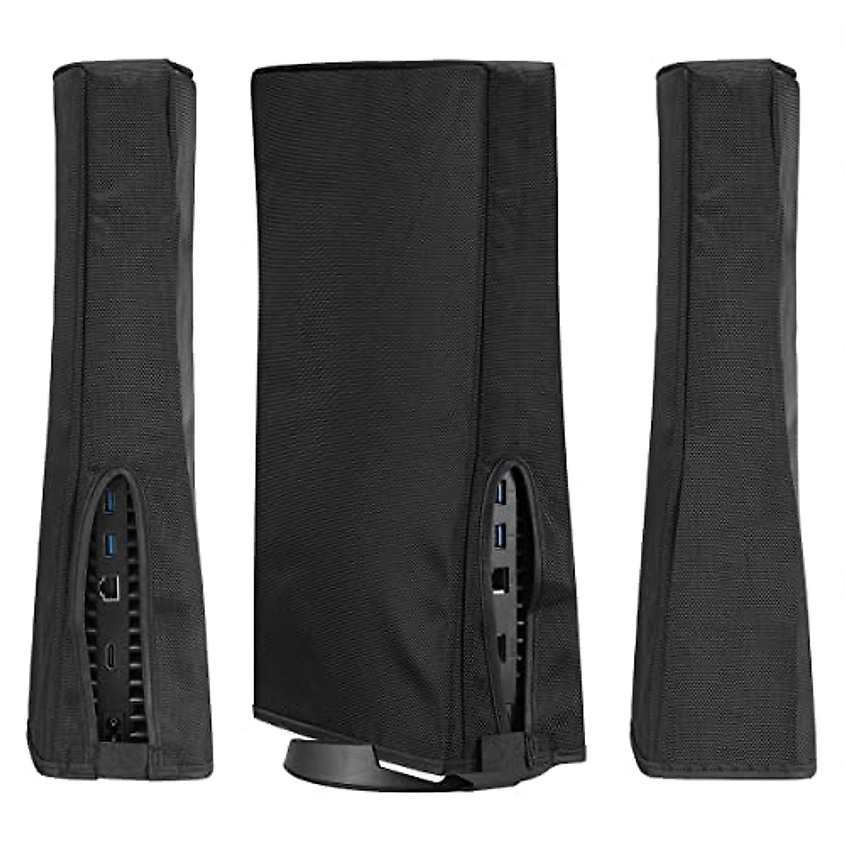 Anti Dust Cover for PS5 Console,Sony PlayStation 5 Game Console Digital Edition & Disc Edition Dustproof Waterproof Protector Sleeve,Soft Thick Protective Covers,Black