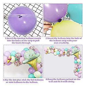 Pastel Sweet Ice Cream Party Balloons Arch Garland Kit, Macaron Popsicle Confetti Foil Balloons Summer Ice Cream Theme Party Decor for Kids Birthday Baby Shower Two Sweet Donut Grow Up Party Supplies