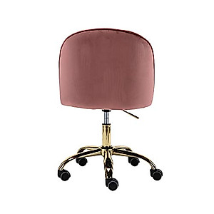 chairus Tufted Task Chair, Reception Chair with Height Adjustment (Armless Design for Small Homes and Offices), Rose Pink