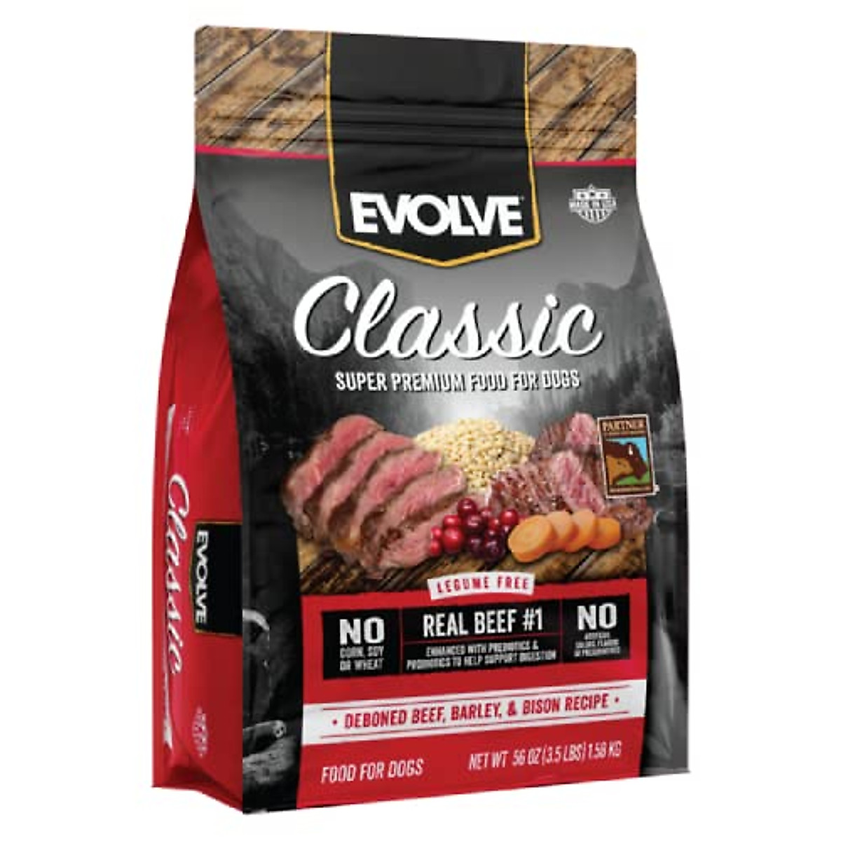 Evolve Pet Food Classics Deboned Beef, Barley and Bison Recipe Dog Food, 3.5-pounds