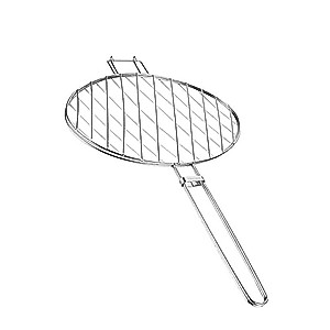 JAHH 1PC Stainless Steel Barbecue BBQ Grill Basket Double Fish Grilling Basket for Outdoor Cooking