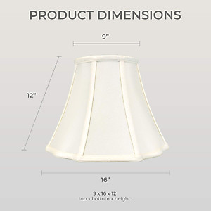Royal Designs, Inc. BSO-701-16EG Flare Bottom Outside Corner Scallop Basic Lamp Shade, 9 x 16 x 12, Eggshell