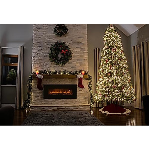 50-Inch Wall-Mounted Electric Fireplace - Fireplace Insert with LED Flames, Bottom Vents, Adjustable Heat Settings, and Remote by Northwest (Black)