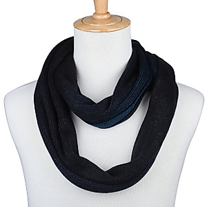 Marino Avenue Mens Scarf, Knit Striped Scarf, Long Winter Mens Scarves In An Elegant Gift Box - Azure Ash - One Size