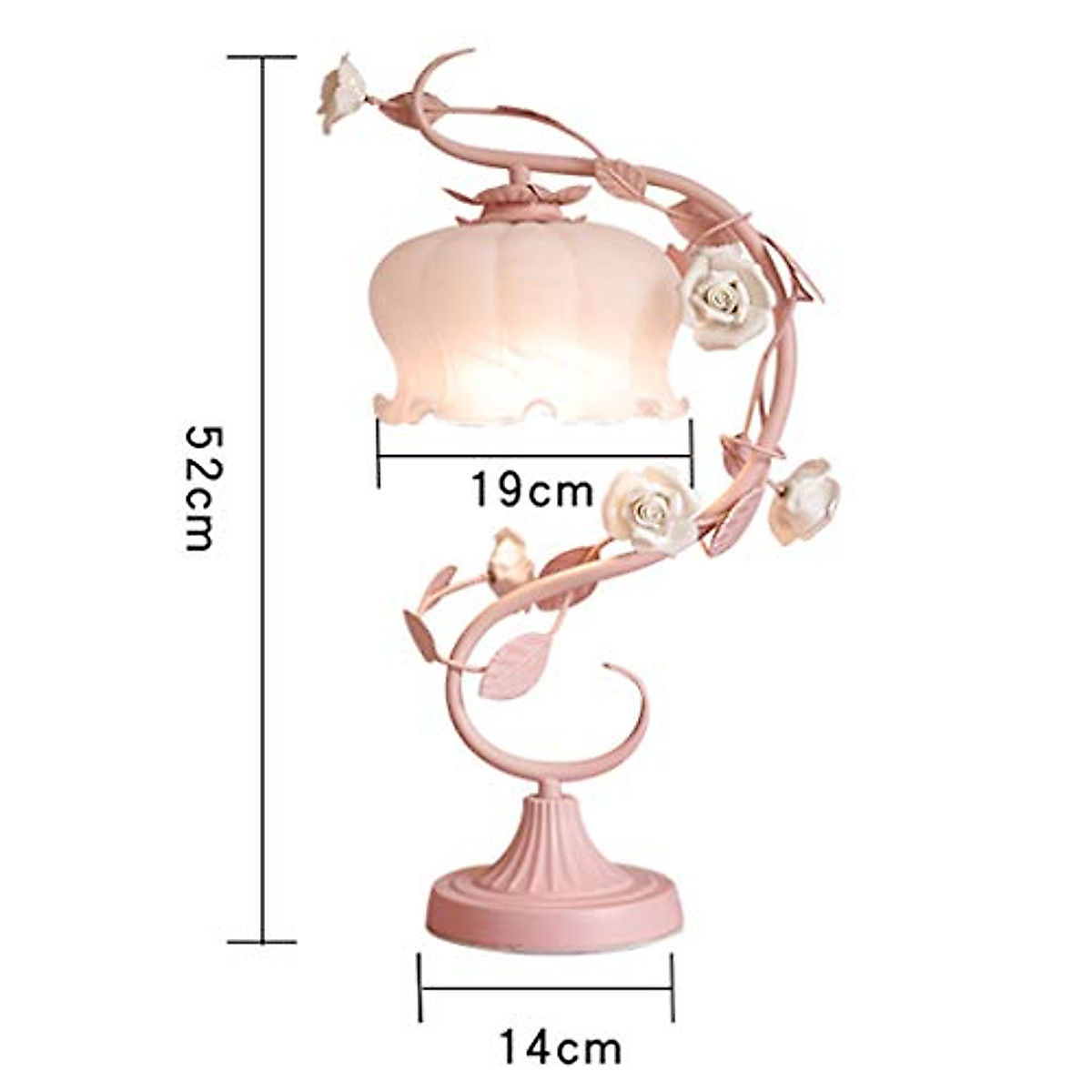 Useful Romantic Rose Table Lamp for Kids Creative Sweet Bedtime Nightstand Eye-caring Desk Lamps for Children Bedroom Reading Gift Girls Desk lamp (Color : White)