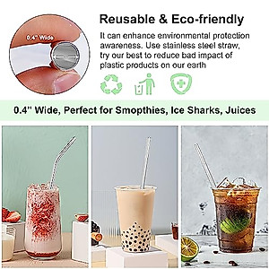 BOTTLAN 6PCS Stainless Steel Straw for Stanley Adventure Quencher Travel and H2.0 FlowState Tumbler Cup 40 oz 30 oz with Handle, 10mm/0.4'' Diameter Replacement Straws for Smoothie, Milkshakes