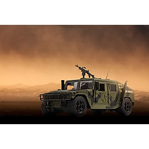 Vokodo Military Fighter Truck Friction Powered With Lights And Sounds Kids Push And Go 1:16 Scale Pretend Play Armored Army Vehicle Doors Open Quality Action Toy Car Great Gift For Children Boys Girls