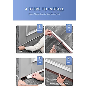 Eweniar Door Draft Stopper for Bottom of Door 39" Cuttable Weather Stripping Blocking Cold Air