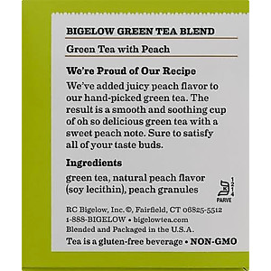Bigelow Green Tea w/ Peach Tea Bags, 20 ct
