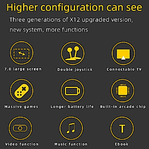 X19 Retro Game Machine HD 7 inch Large Screen Handheld Double Rocker Game Machine Design 8G built-in 1000 Games TV Video Game Console