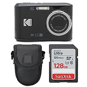 Kodak PIXPRO FZ45 Digital Camera + Point & Shoot Camera Case + Sandisk 128GB SDXC Memory Card…