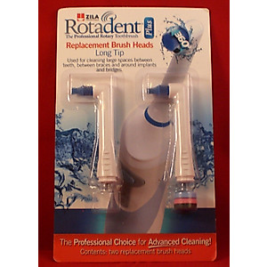 Rotadent Zila Plus Replacement Brush Heads Long Tip