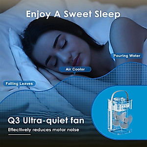 Portable Air Conditioners Fan,1500ML Dual nozzle Evaporative Mini Air Conditioner with Remote, 3 Wind Speed & 7 LED Light, Mobile personal Cooling fan for Room/Office(White)