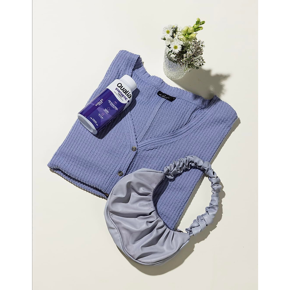 Qualia Synthetic Fabric Dye, Easy to Use, Perfect for Synthetic Fabrics: Polyester, Spandex, Nylon, and More, Ultra-Concentrated Colors for Vibrant Results, Violet, 1 Pack