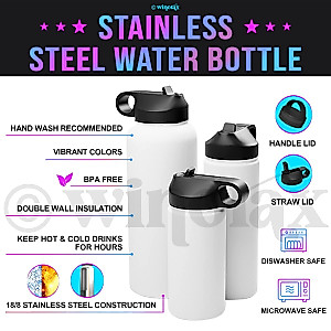 winorax Inspirational Gifts Personalized Pineapple Water Bottle Funny Gifts for Girls Teen Kids Sports Bottles Stainless Steel 12oz 18oz 32oz Back To School Gifts Christmas Birthday