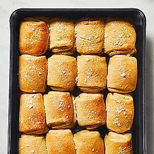 3-Pack Roasting Pan Set, Nonstick Baking Tray Set, Rectangular Bakeware for Oven, Non-Toxic Coating and Durable Quality (Black)