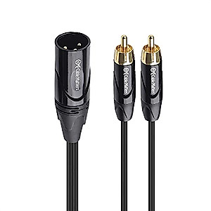 Cable Matters Dual RCA to XLR Stereo Audio Splitter Cable 10 ft / 3m (XLR to Dual RCA Splitter Adapter) in Black